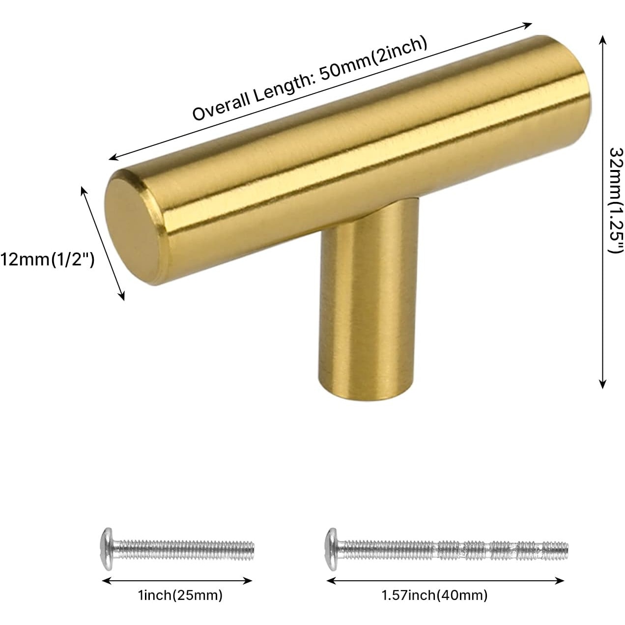 Set 10 manere mobila, Inox, 50 x 32 mm, Auriu - eMAG.ro