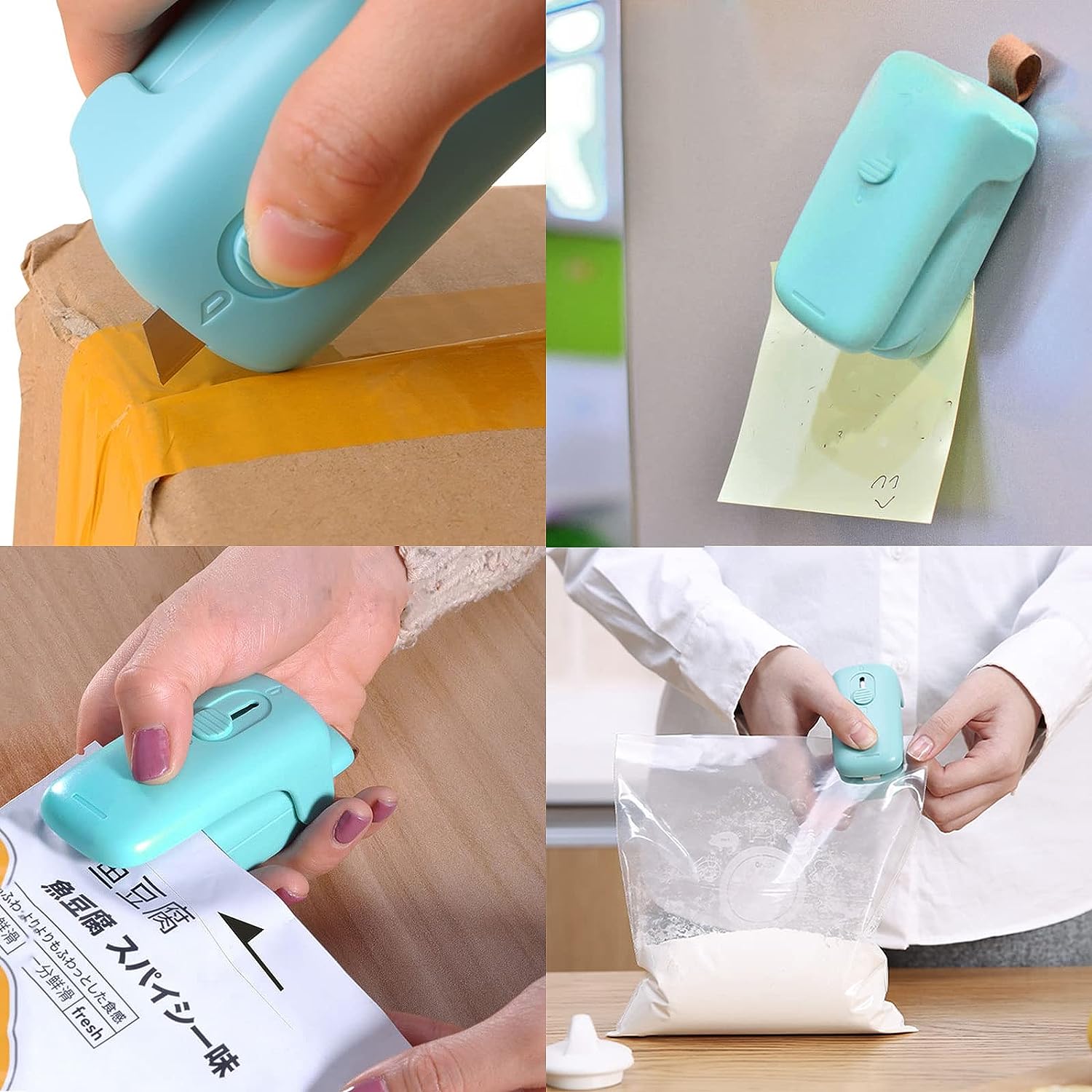 Dispozitiv sigilare + cutter 2 in 1, ABS, Albastru - eMAG.ro