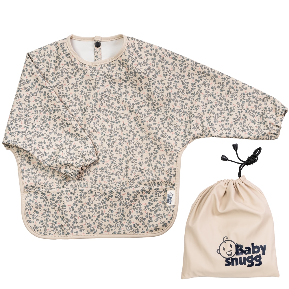 Baveta impermeabila cu maneci lungi BabySnugg, 6-36 luni, Flowers - eMAG.ro