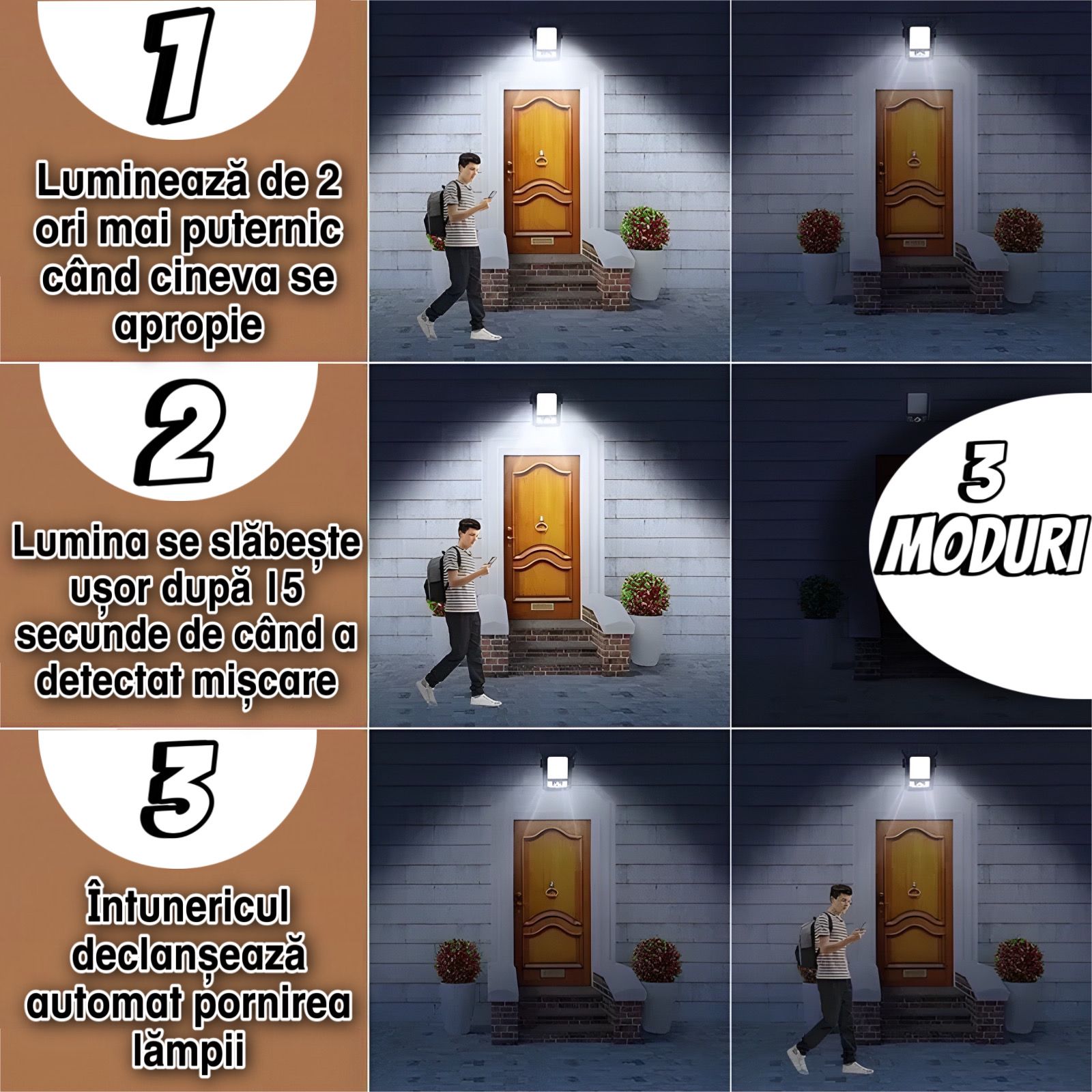Lampa solara de exterior, clema pentru montare fara suruburi, HITTERGEM ...