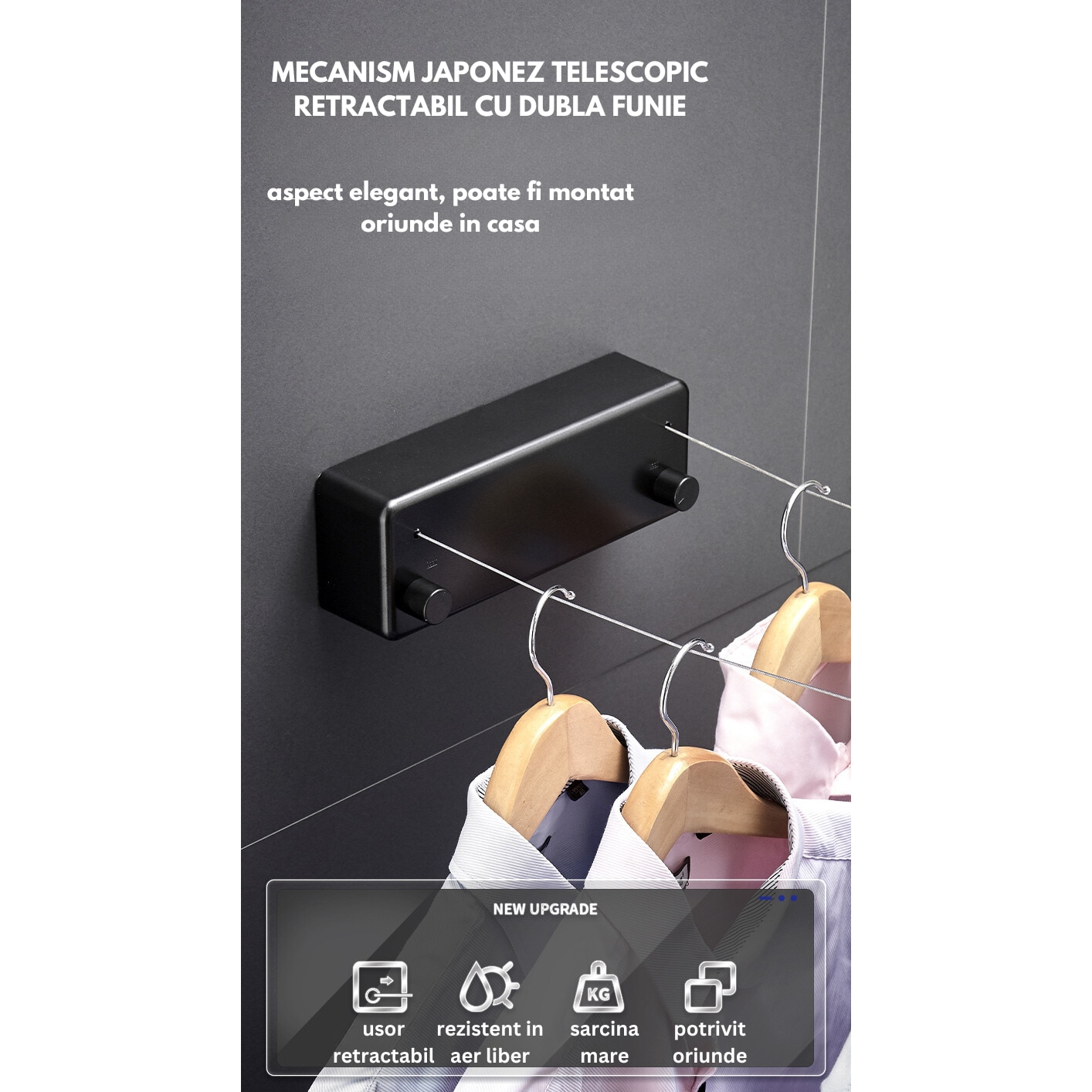 Uscator de rufe retractabil cu capacitate mare de uscare, HITTERGEM ...