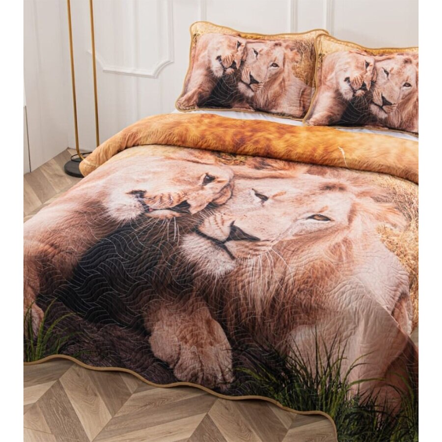 Комплект кувертюра TM Lions, Фин памук, 3 части - eMAG.bg