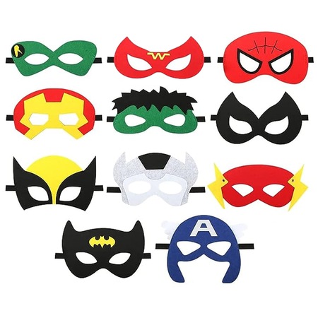 Set masti pentru ochi de carnaval pentru copii Chippo Superheroes ...