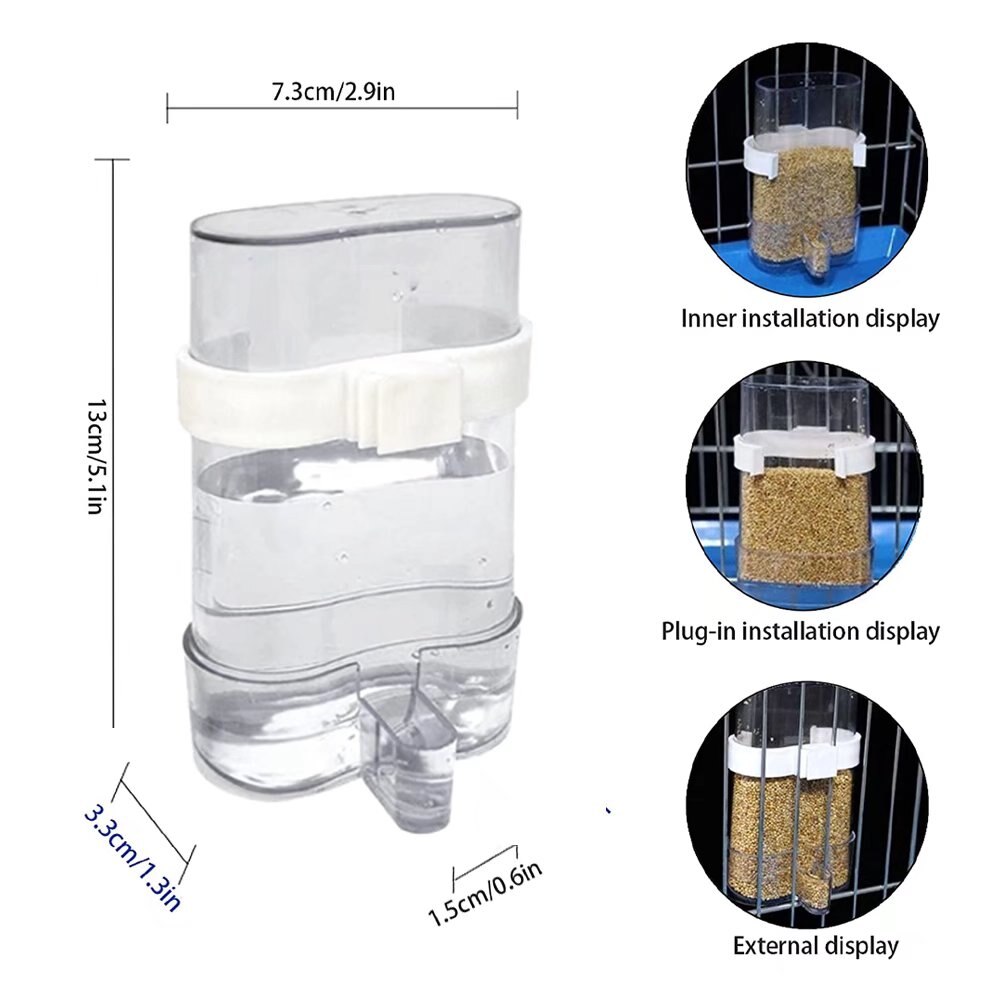 Set 2 adapatoare automate pentru pasari, Plastic, 7.3 x 3.3 x 13cm ...