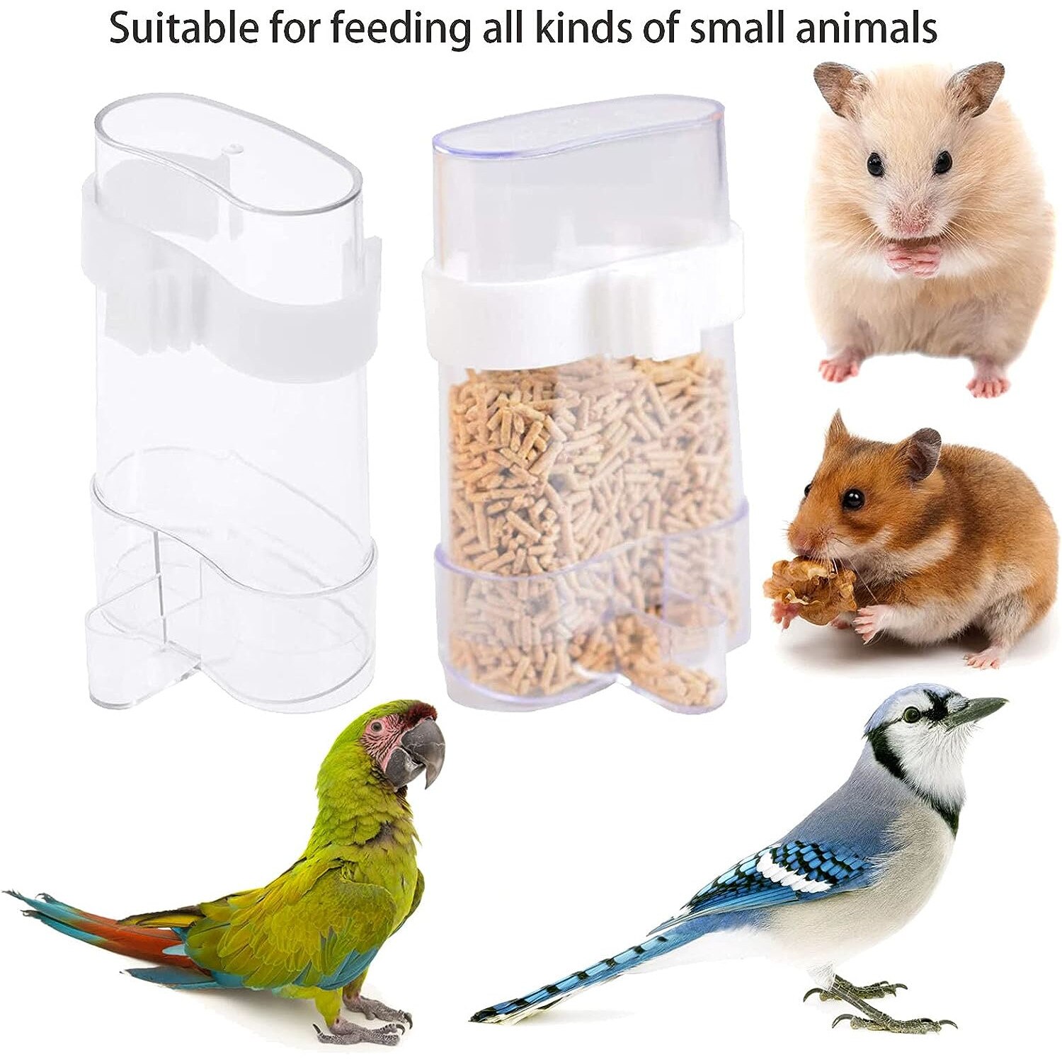 Set 2 adapatoare automate pentru pasari, Plastic, 7.3 x 3.3 x 13cm ...