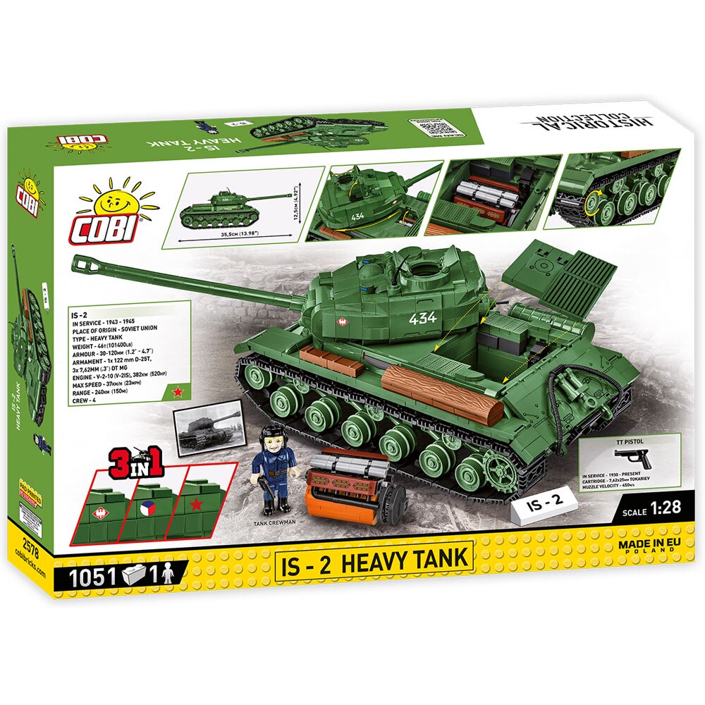 Конструктор Cobi IS-2 Heavy Tank, 1051 части - eMAG.bg