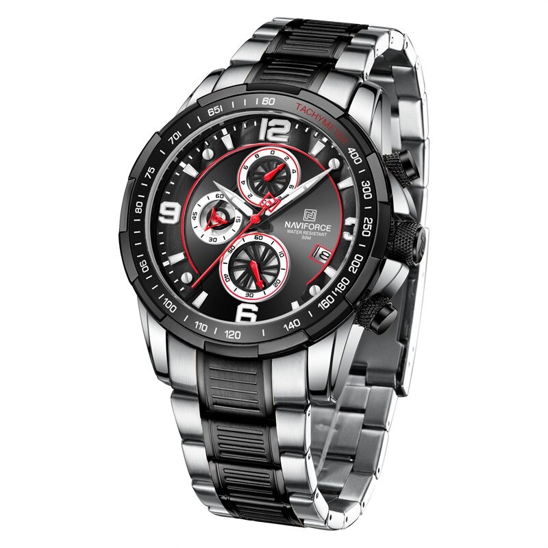 Мъжки часовник Naviforce Whiffler, Хронограф, Неръждаема стомана ...