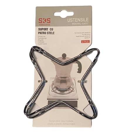 Set 2 piese suport in forma de stea pentru ochi de aragaz, 10 x 10 cm ...