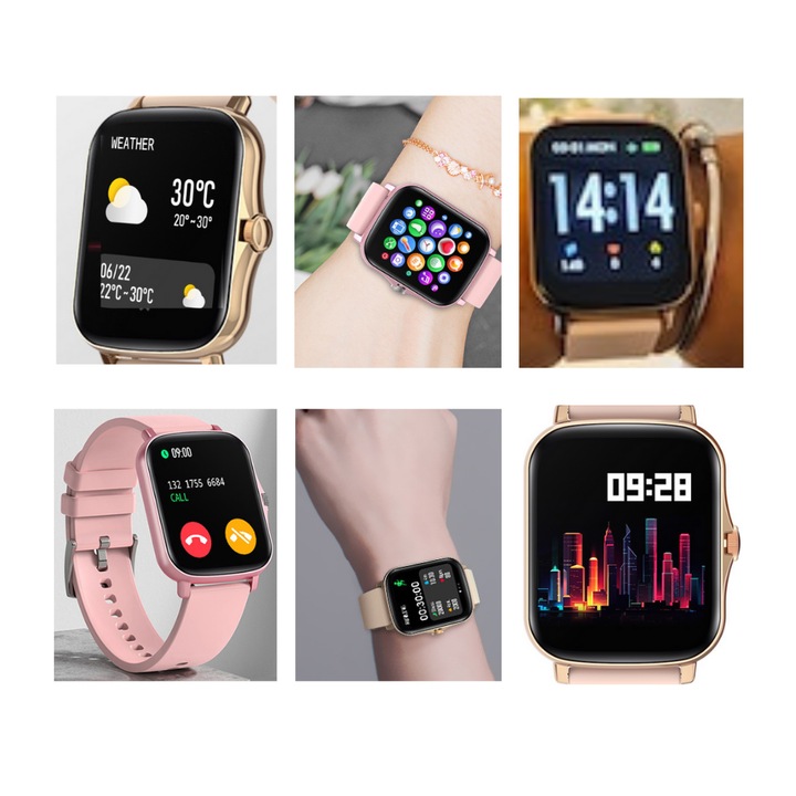 Ceas Smartwatch Dama si Bratara Fitness, ELYTHEN, compatibil cu IOS ...