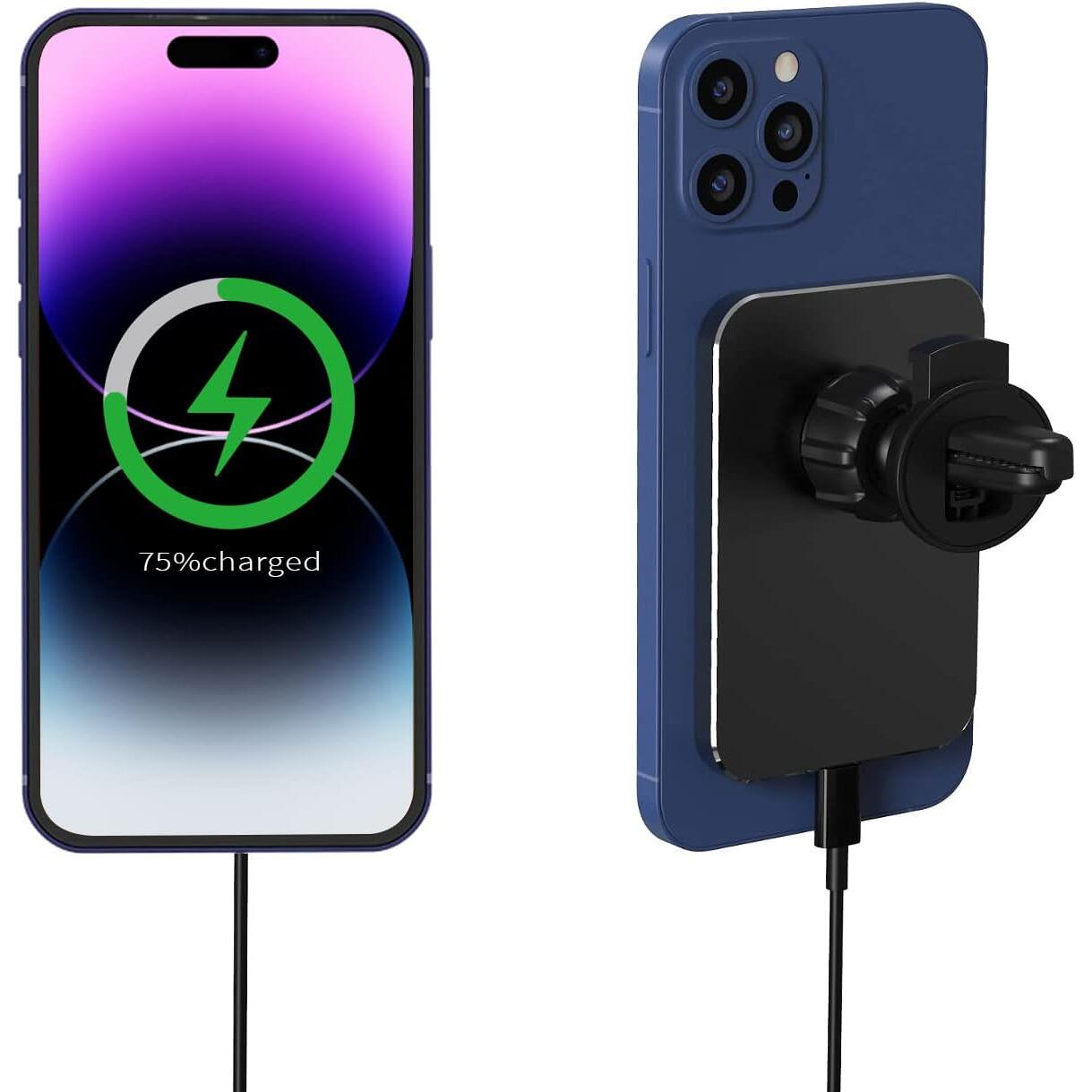 Incarcator auto wireless magnetic cu incarcare rapida, 15W, rotire 360 ...