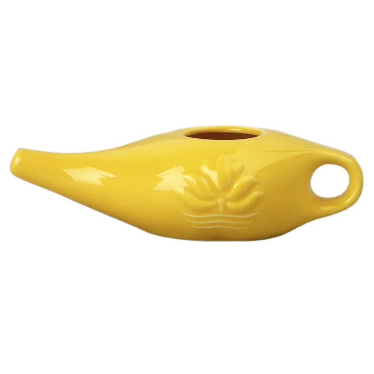 Irigator nazal, Yoga Jala Neti Pot, GOM DESIGN, Mustard, Ceramic, 250 ...
