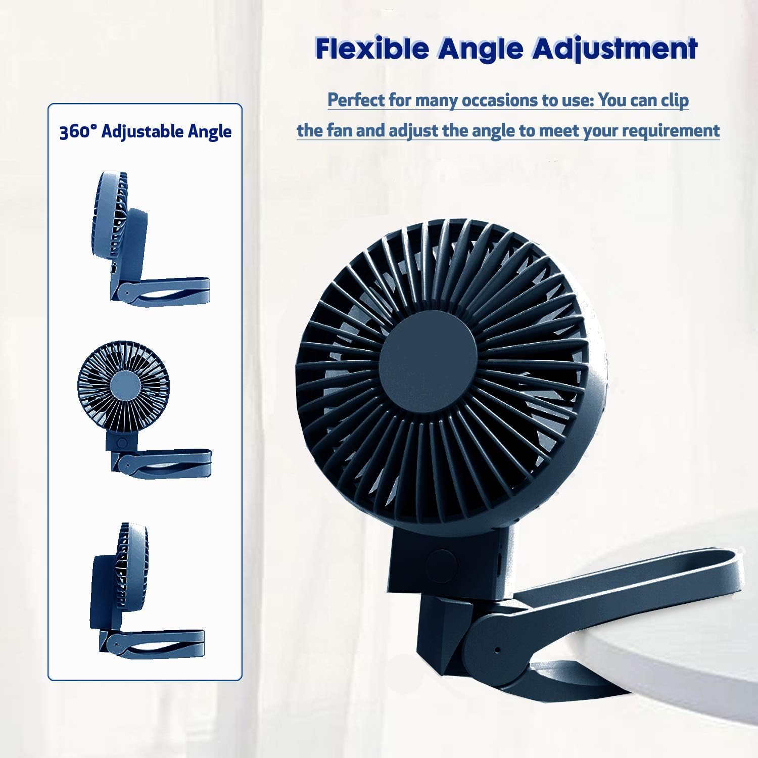 Mini ventilator,, Mmgoqqt, Port USB, 4000mAh, Albastru - eMAG.ro