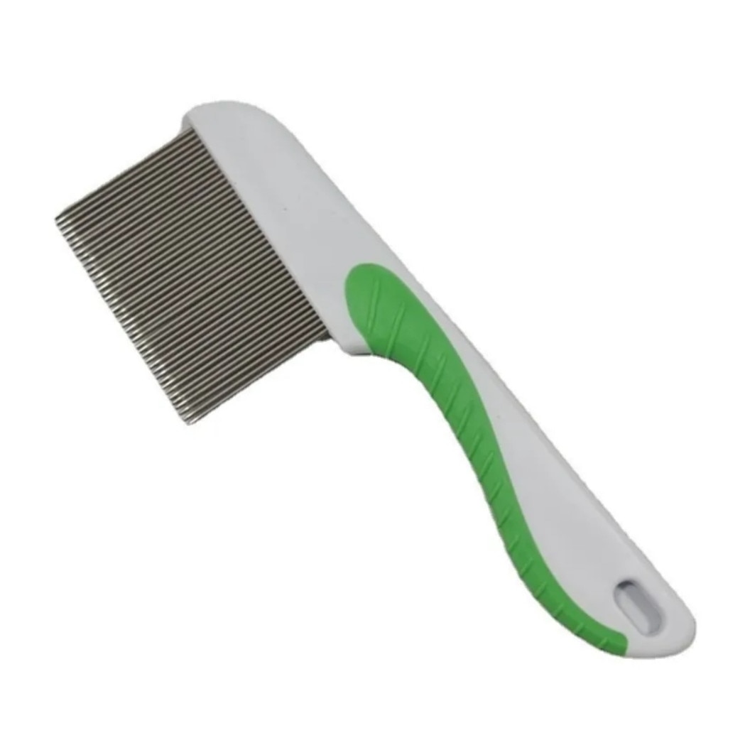 Pieptan purici/paduchi pentru animale, 41 dinti metalici si desi Alb ...