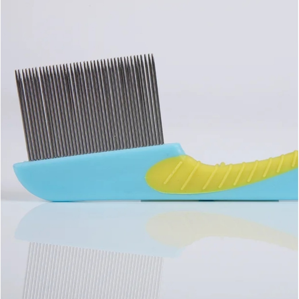 Pieptan purici/paduchi pentru animale, 41 dinti metalici si desi ...