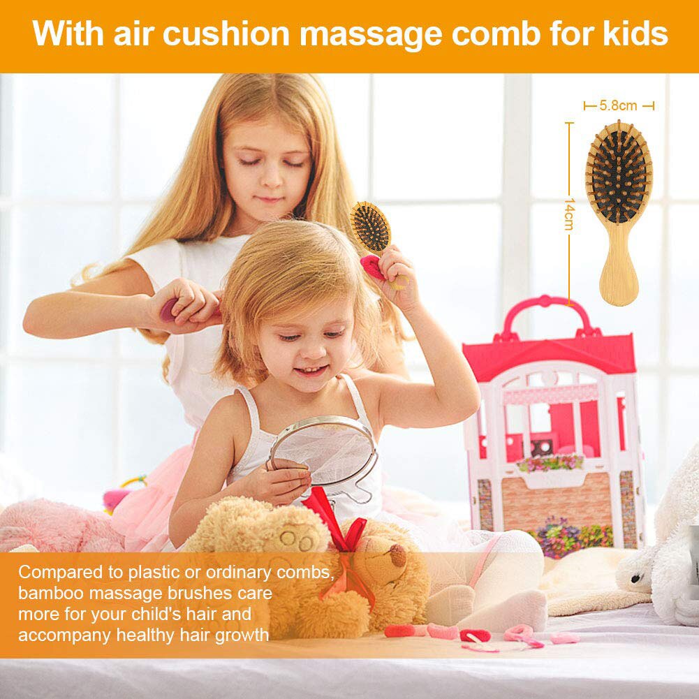 Set perie/pieptene de par 6in1, Longziming, Bambus, Bej - eMAG.ro