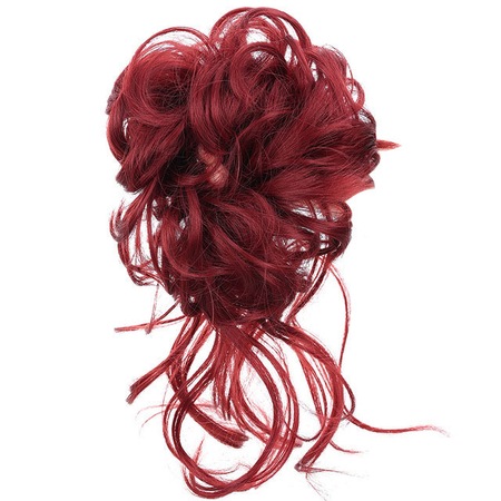 Peruca cu cap bila, pufoasa si elastica, fibra sintetica, rosie - eMAG.ro