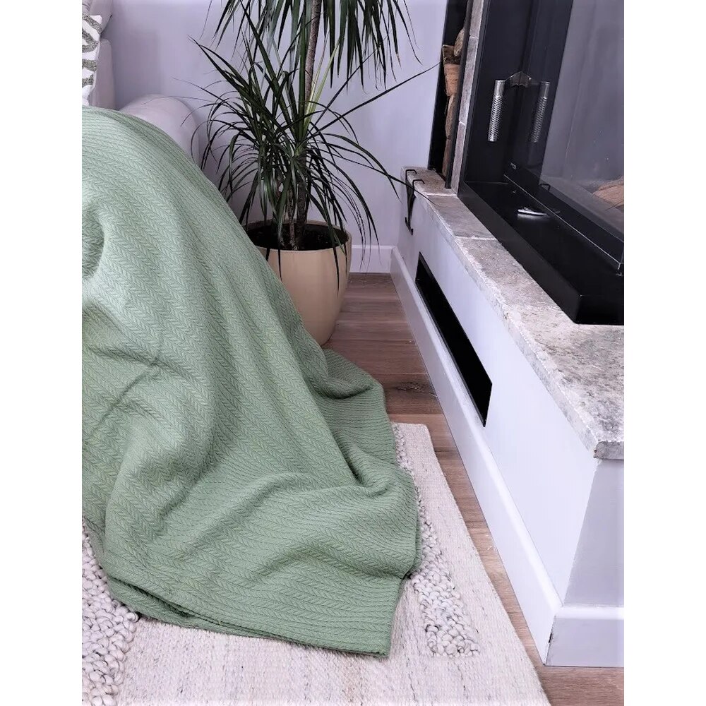 Cuvertura Pique, 220×240 cm, 100% bumbac, fistic - eMAG.ro