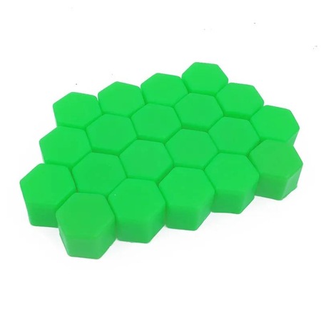 Set X 20 capace prezoane, 17mm, silicon verde rezistent la frecare si ...