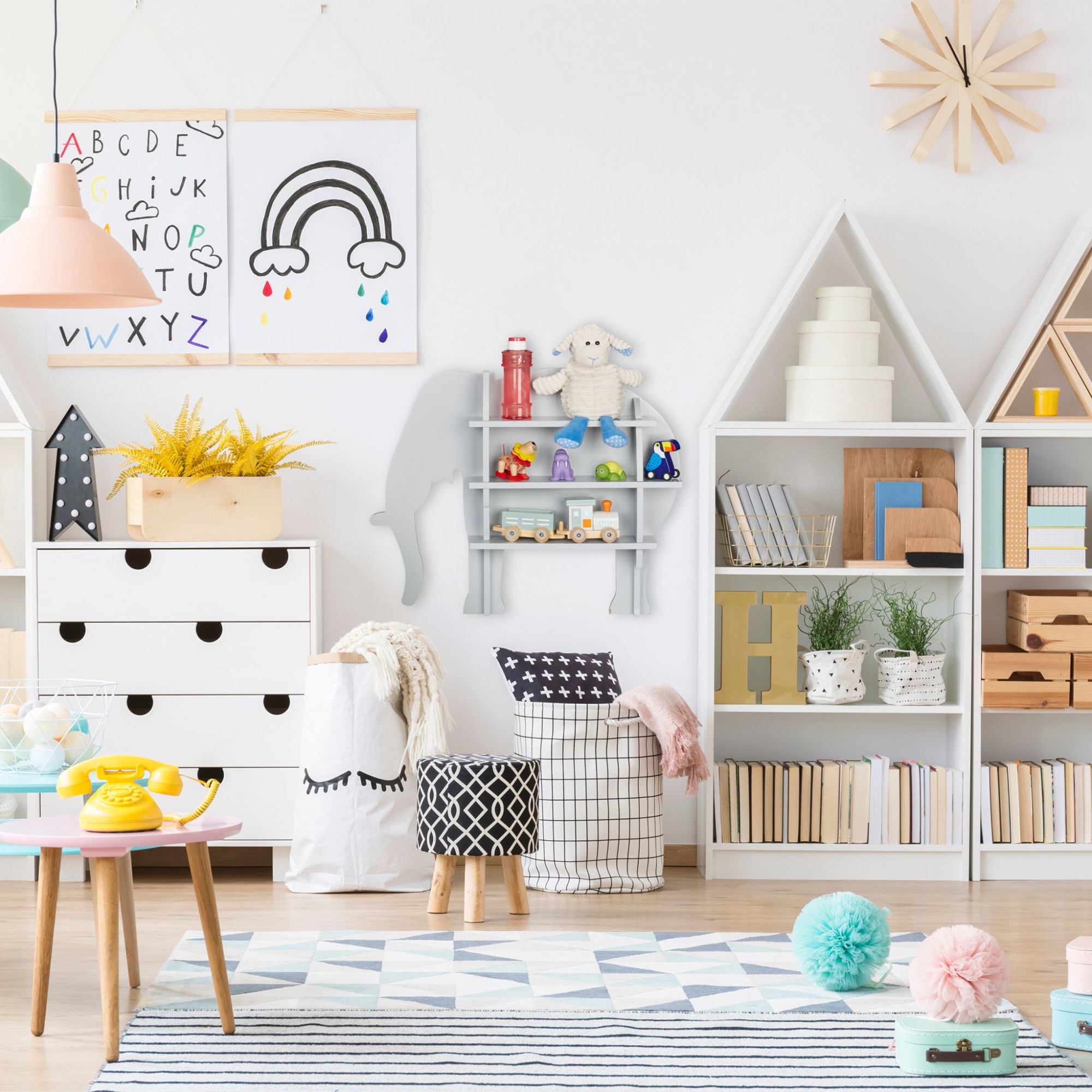 Gyerekpolc, elefánt kivitel, szürke, 2 rekesszel, 50 x 63,5 x 10 cm ...