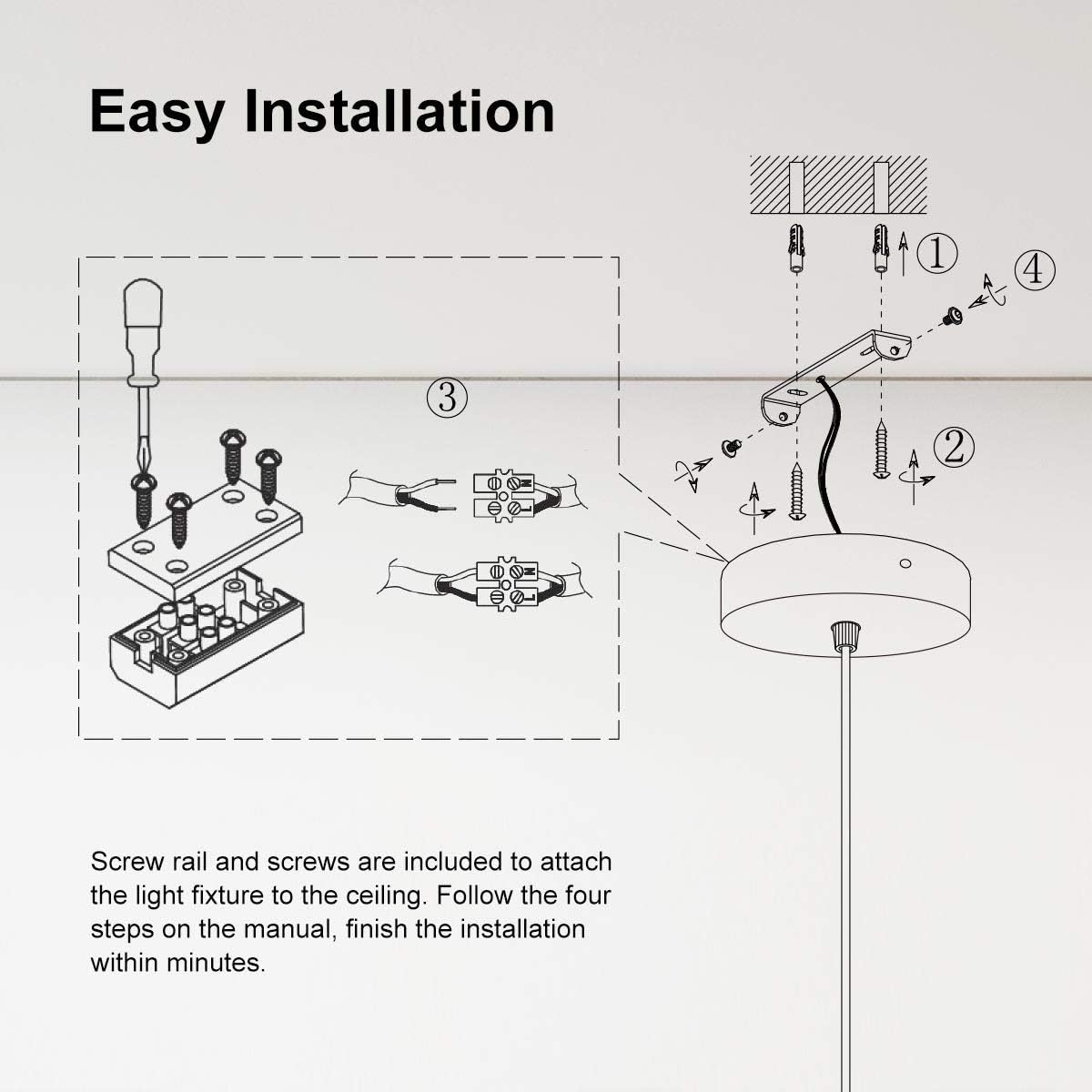 Set 2 pendule, Metal, 100 cm, E27, 60 W, Alb - eMAG.ro