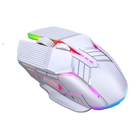 Mouse gaming alb sunet cu fir, 6 butoane, iluminat - eMAG.ro