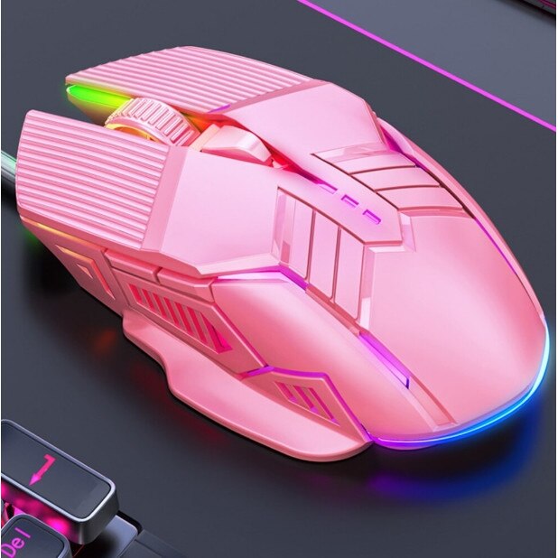 Mouse gaming roz sound cu fir, 6 butoane, iluminat - eMAG.ro