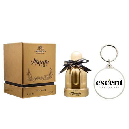 Set Apa de Parfum, unisex, Escent Majestic Gold, 100 ml cu Breloc ...
