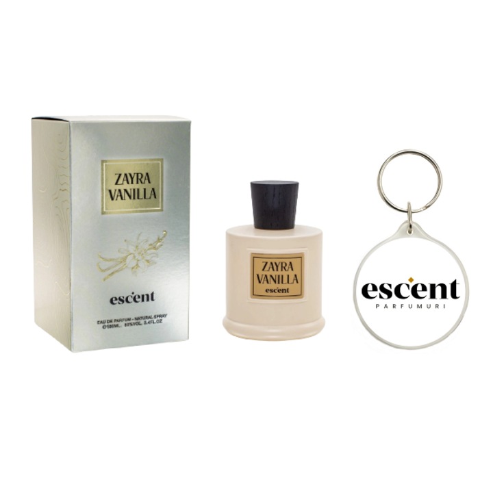 Set Apa de Parfum, unisex, Escent Zayra Vanilla, 100 ml cu Breloc ...