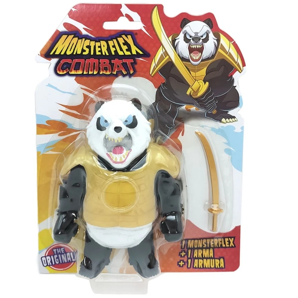 Figurina Monster Flex Combat, Monstrulet care se intinde, Samurai Panda ...