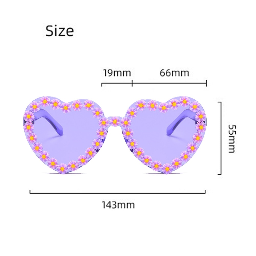 Pachet de 2 ochelari de soare cu inima, Mov/Verde - eMAG.ro