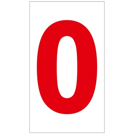 Sticker decorativ, Cifre autoadezive, Cifra 0, inaltime 10 cm, rosu ...