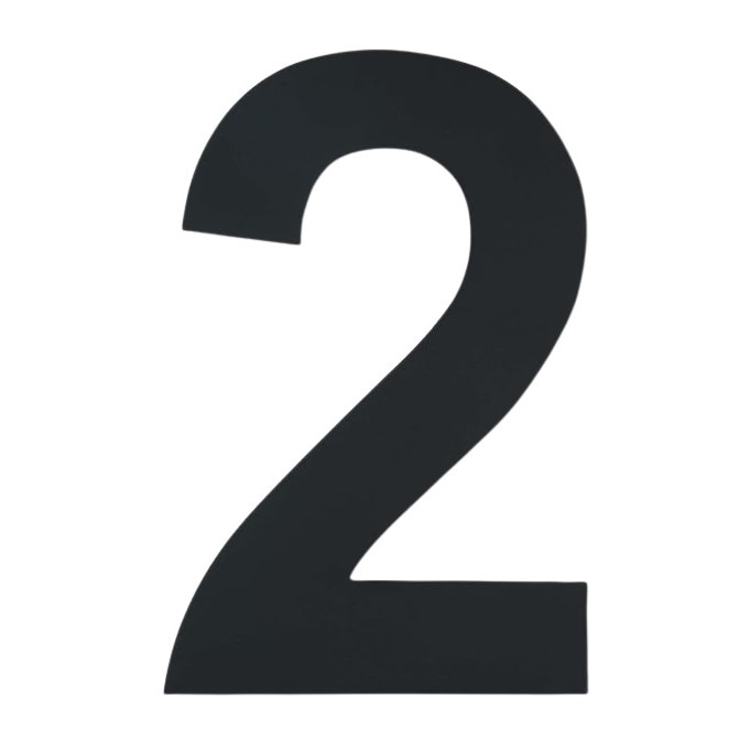 Sticker decorativ, Cifre autoadezive, Cifra 2, inaltime 15 cm, negru ...