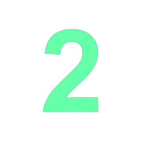 Sticker decorativ, Cifre autoadezive, Cifra 2, inaltime 15 cm, verde ...