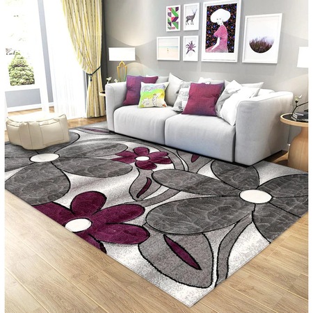 Covor, Tera Flower Lila, Living, Dormitor, Multicolor, Antiderapant ...