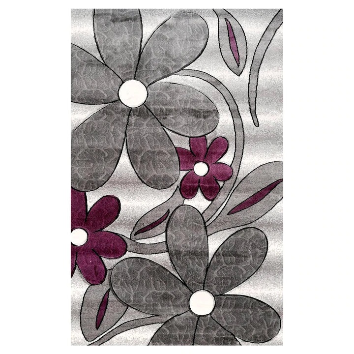 Covor, Tera Flower Lila, Living, Dormitor, Multicolor, Antiderapant ...