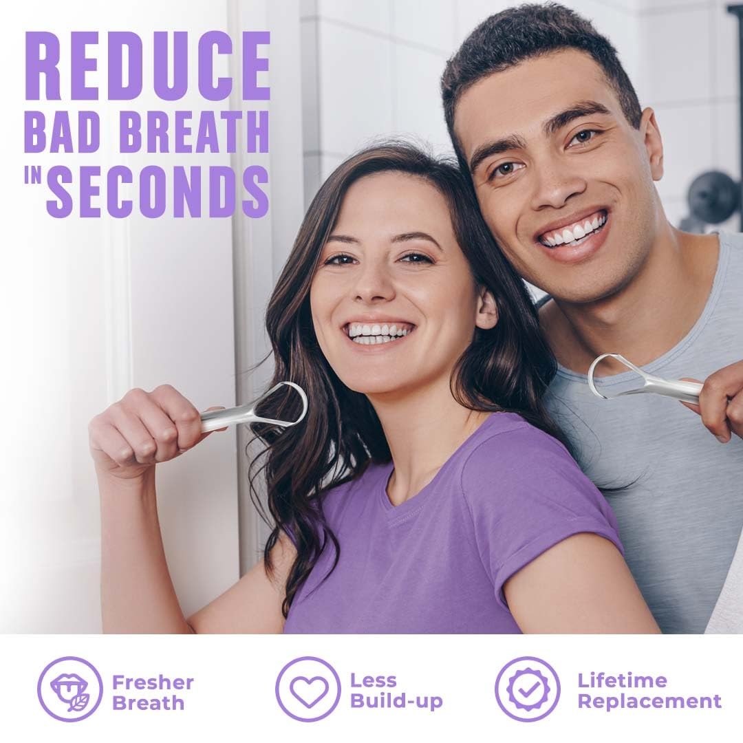 Set 2 dispozitiv de curatare limba, JENUOS®, pentru igiena orala, anti ...