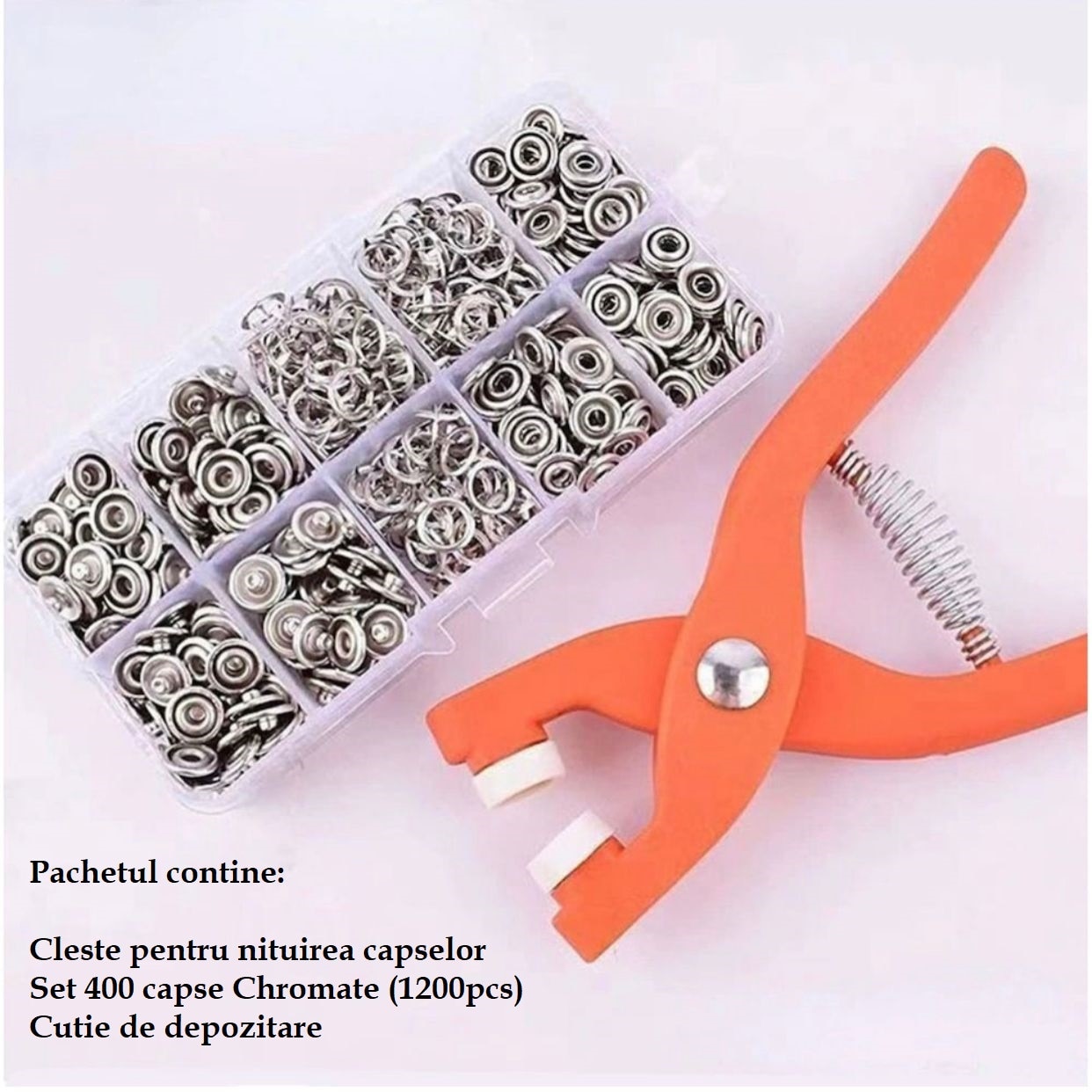 Set 400 capse metalice, Chrome - eMAG.ro