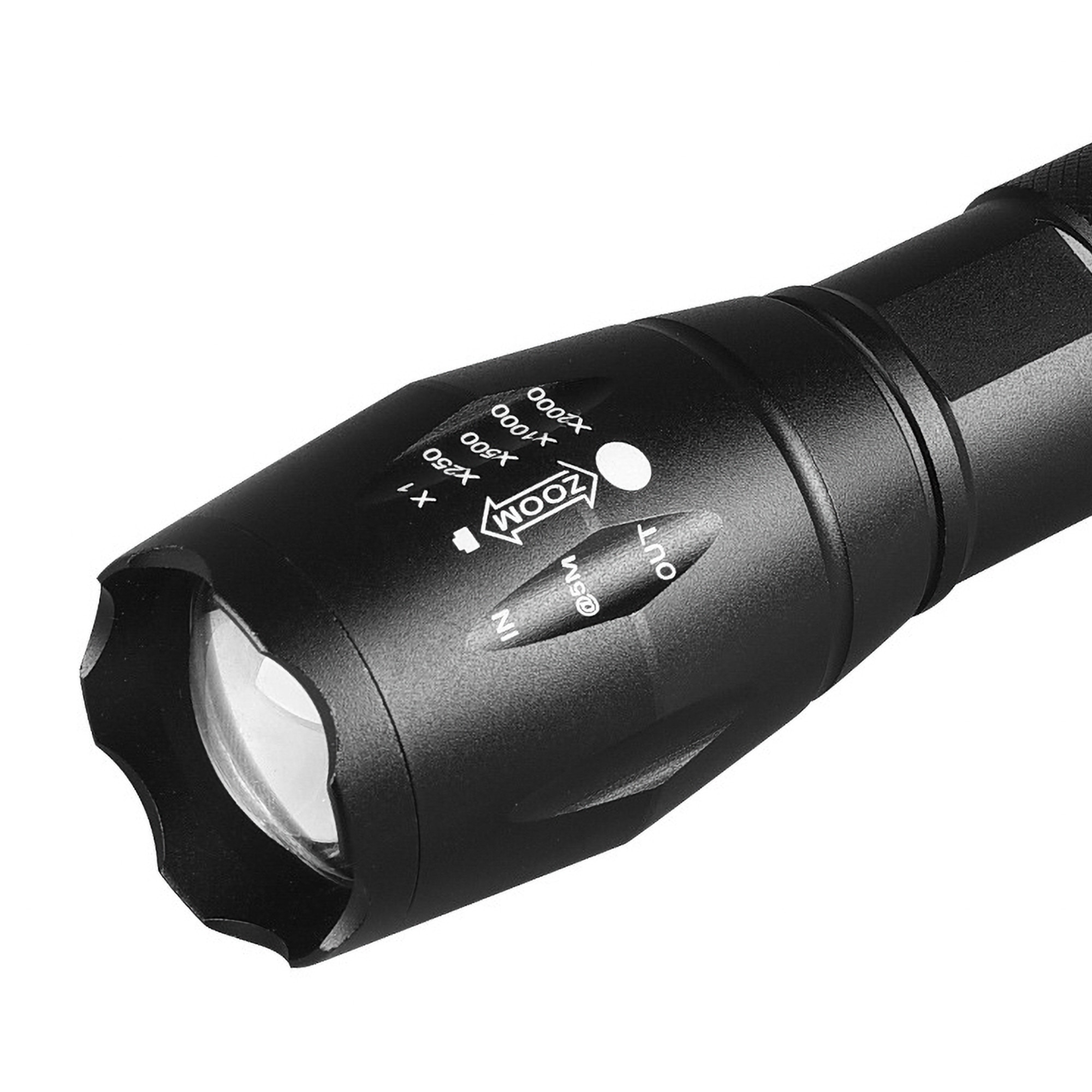 Lanterna tactica LED ZOOM, HDL0205, profesionala, focus ajustabil, acumulator inclus, incarcare ...