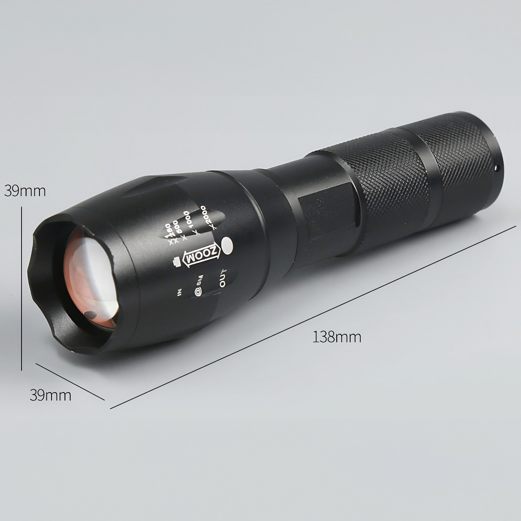 Lanterna tactica LED ZOOM, HDL0205, profesionala, focus ajustabil, acumulator inclus, incarcare ...