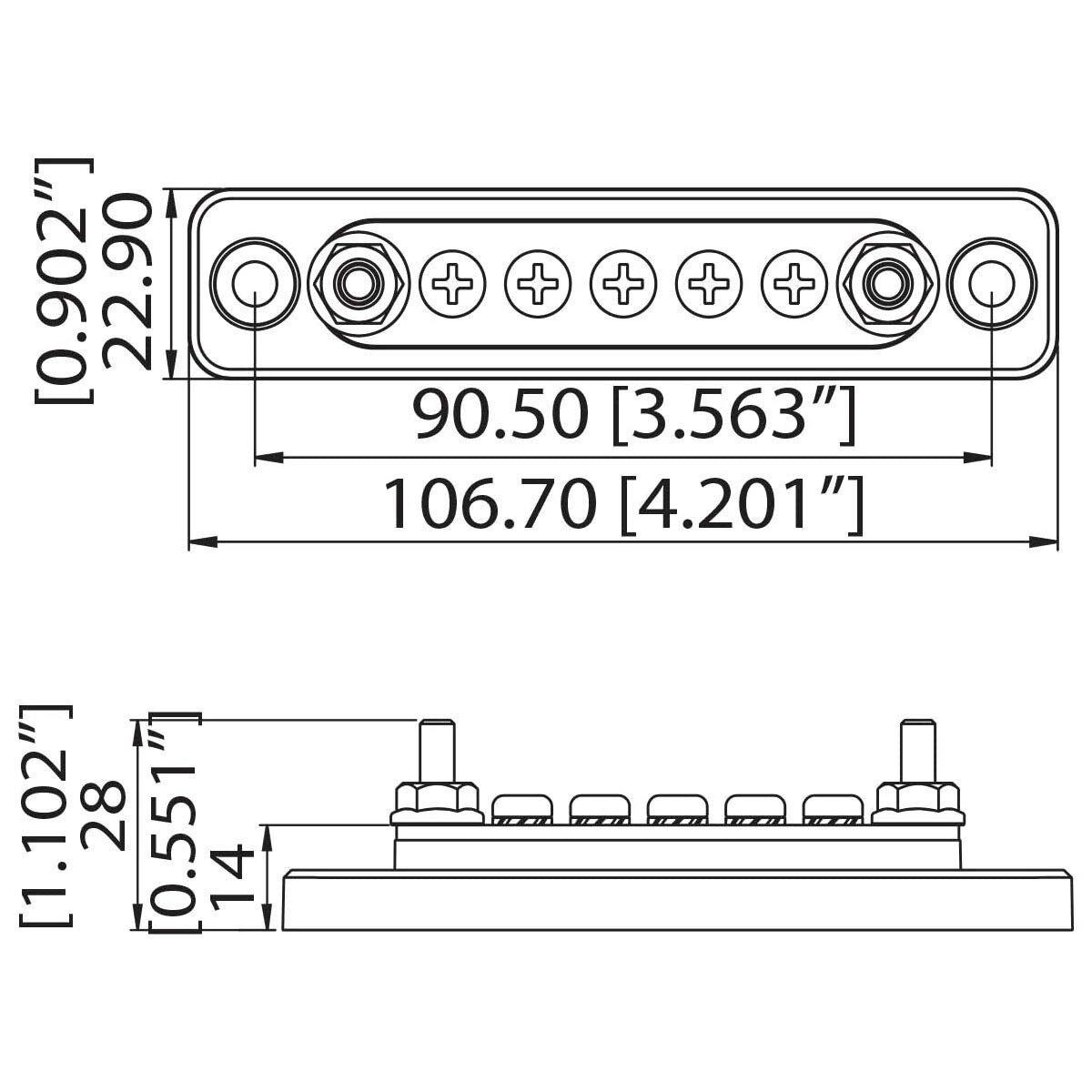 Bara nul, Inox/Cupru, 100 A, 5 fire, 12/24/48 V, Negru/Argintiu - eMAG.ro