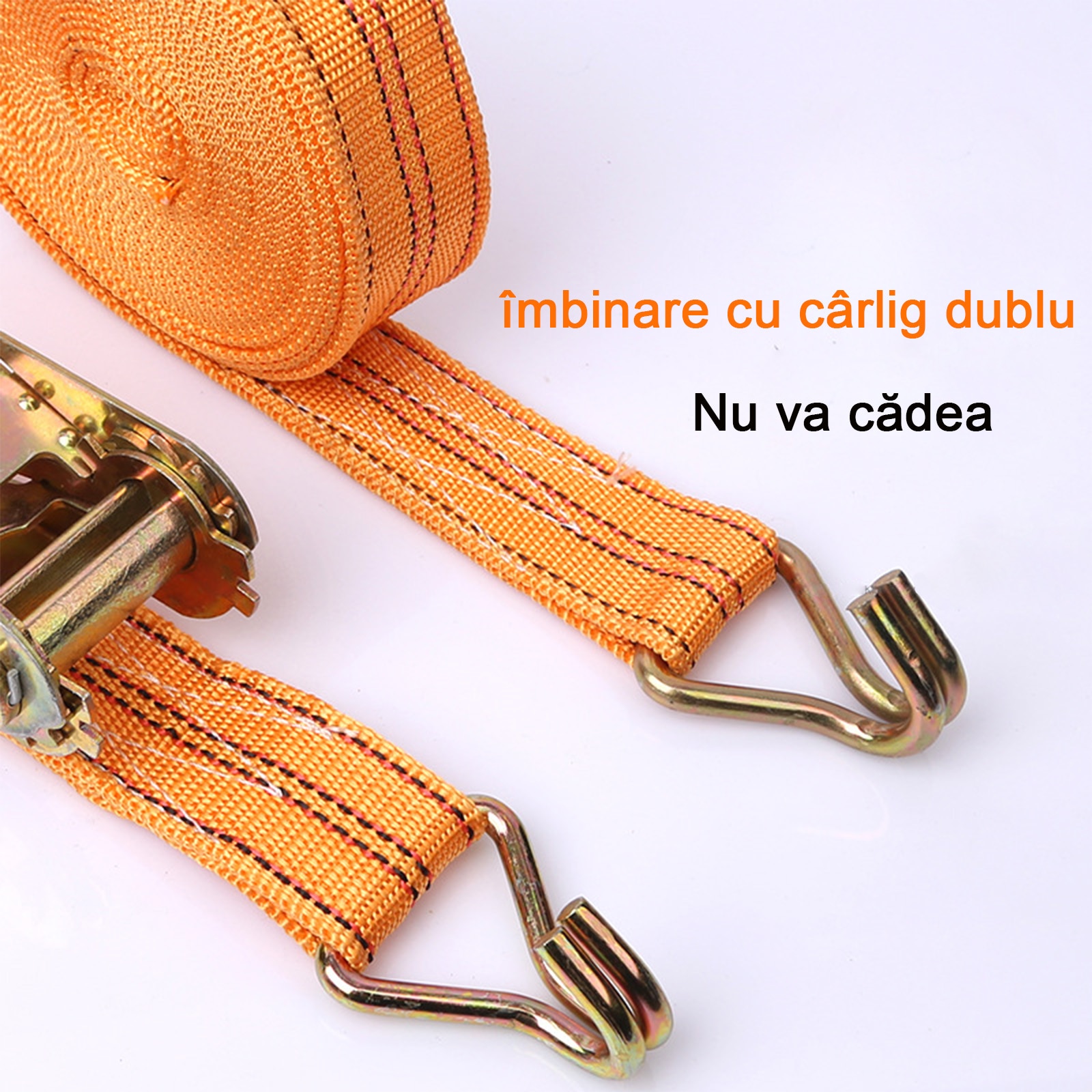 Chinga ancorare cu clichet, NUODWELL, set 2 piese, 4cm x 5m, portanta ...