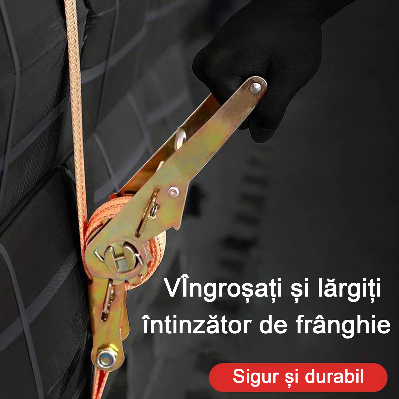 Chinga ancorare cu clichet, NUODWELL, set 2 piese, 4cm x 5m, portanta ...