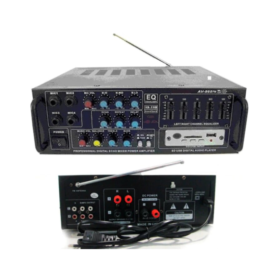 Amplificator audio Boxe, 2x40W AV868FM, cu MP3-player si radio FM - eMAG.ro