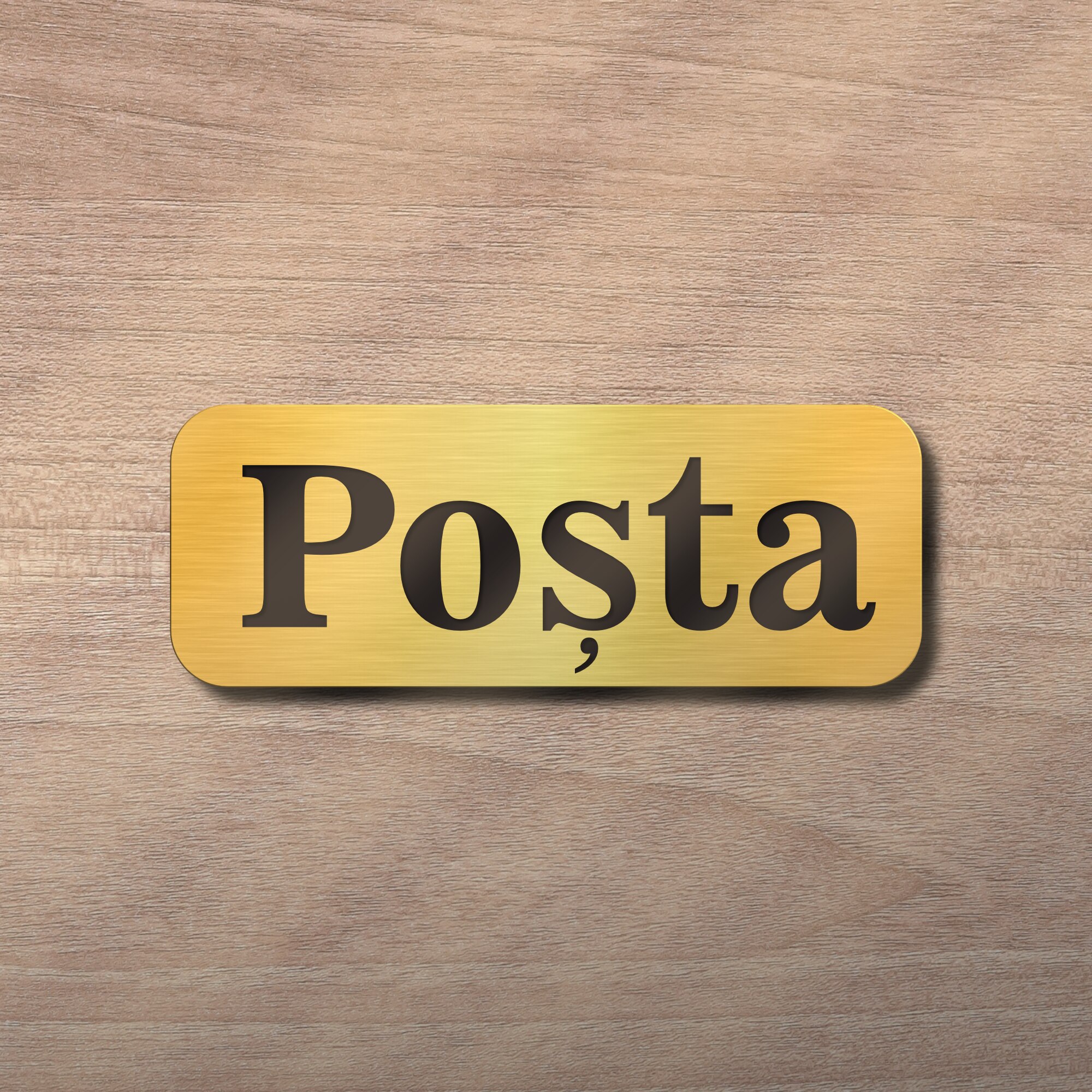 Placuta Posta, ABS, 10 x 3,8 cm, Auriu - eMAG.ro