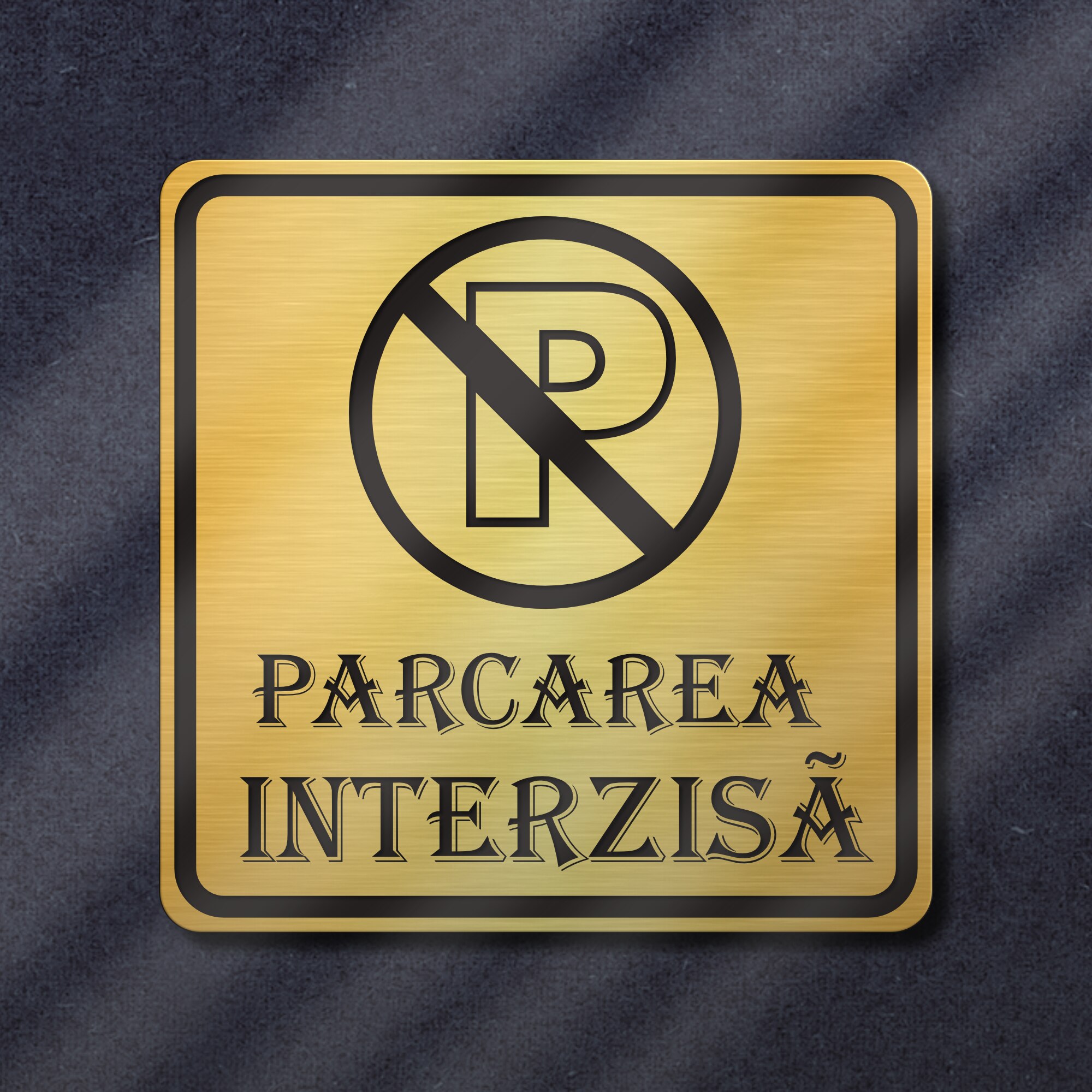 Placuta Parcarea Interzisa, 15 x 15 cm, ABS, Auriu - eMAG.ro
