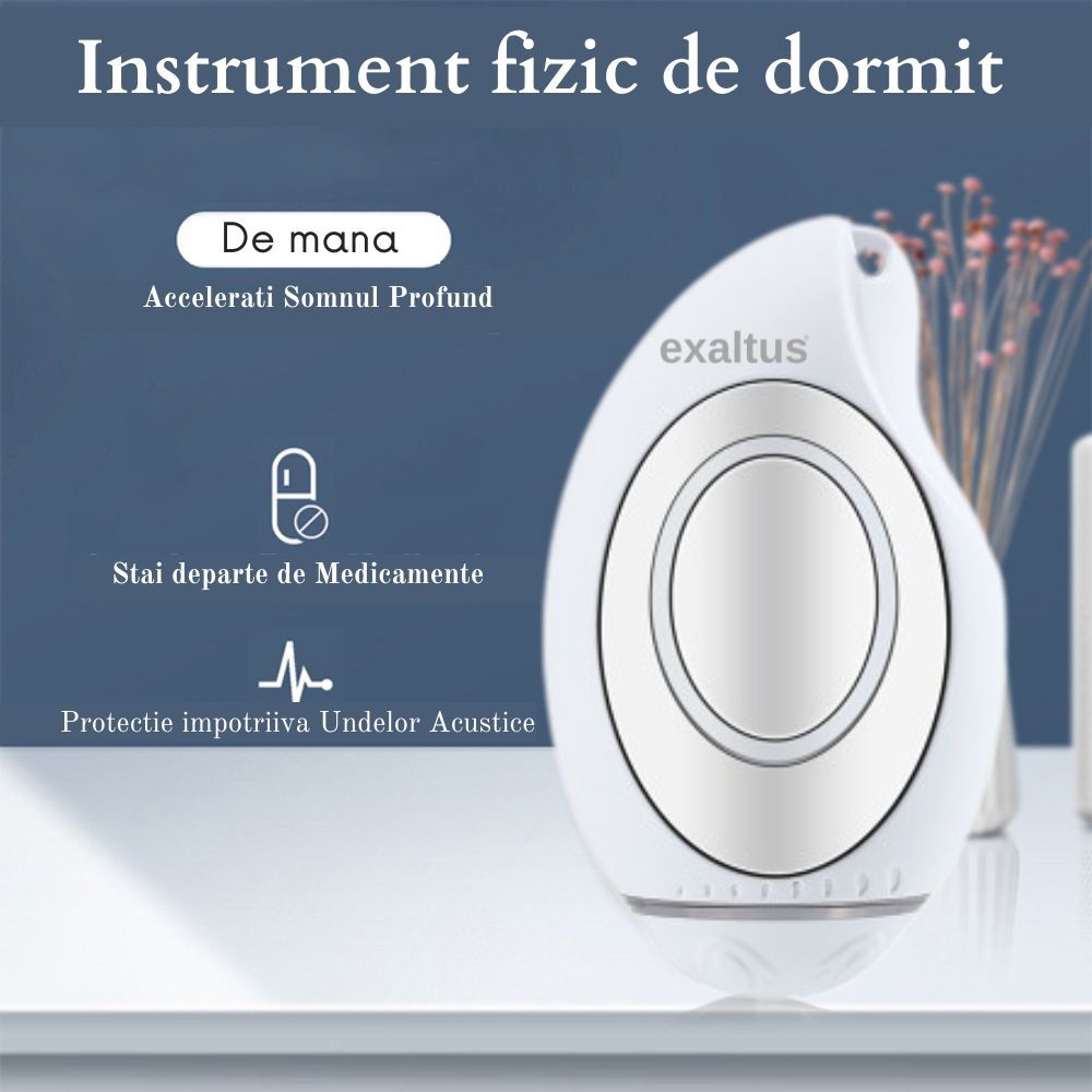 Dispozitiv Anti insomnie, Exaltus®, Portabil, 12 nivele de stimulare cu microcurent, Amelioreaza ...