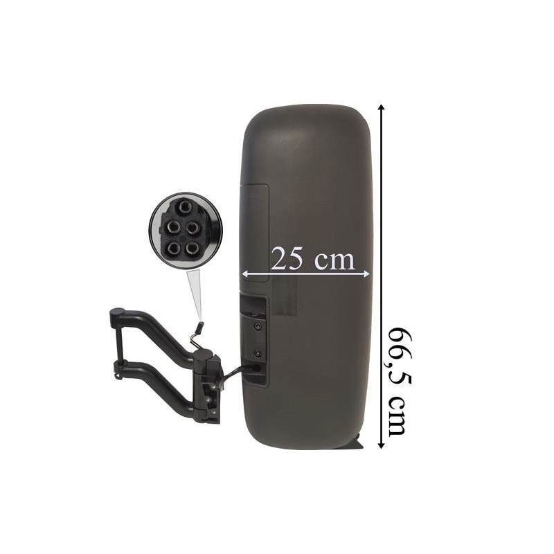 Oglinda electrica, LAMIRO, Pentru VOLVO FH / FM, Stanga, Negru - eMAG.ro