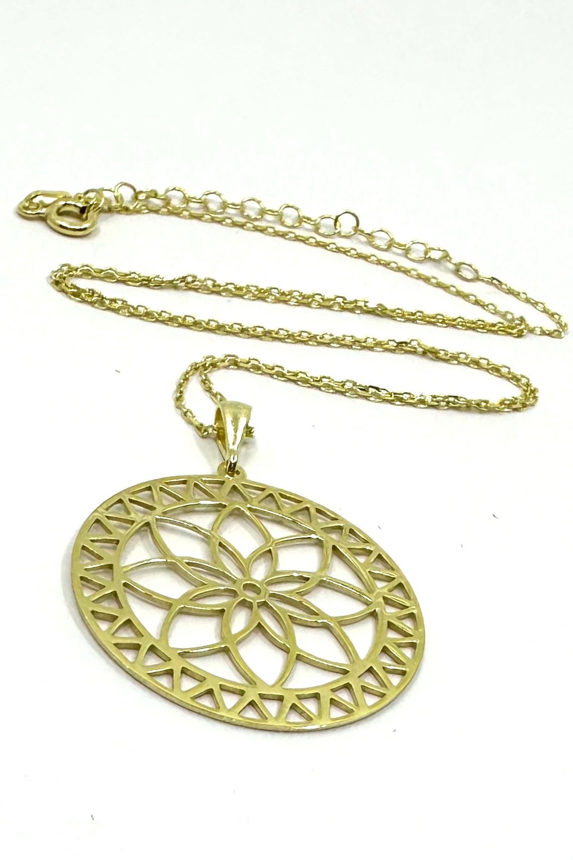 Colier Mandala Floare de Lotus din argint gold, Agavi - eMAG.ro