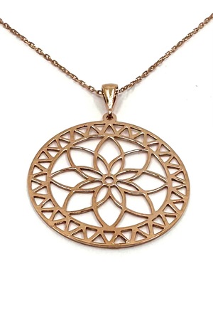 Colier Mandala Floare de Lotus din argint rose, Agavi - eMAG.ro