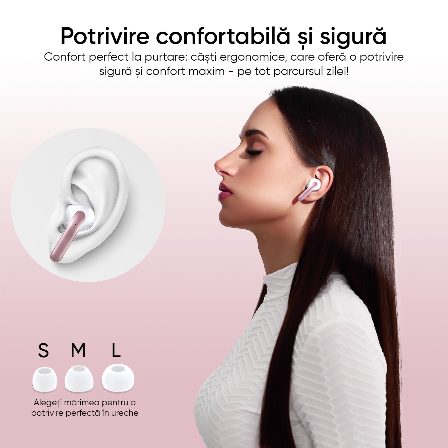 Casti wireless bluetooth ROTTER® cu anularea zgomotului imbunatatita ...